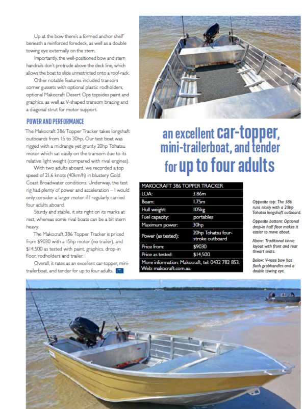 BOAT TEST - 386 Topper Tracker - Makocraft
